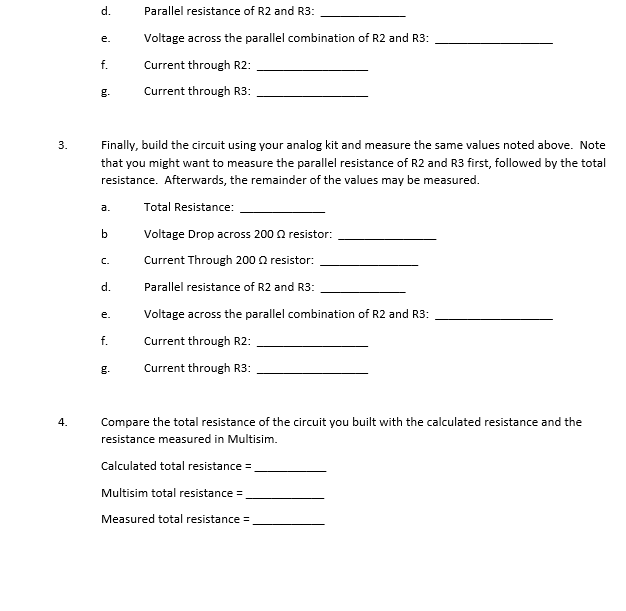 Solved Resistors in Series-Parallel Lab No. - Name: Date: 1. | Chegg.com