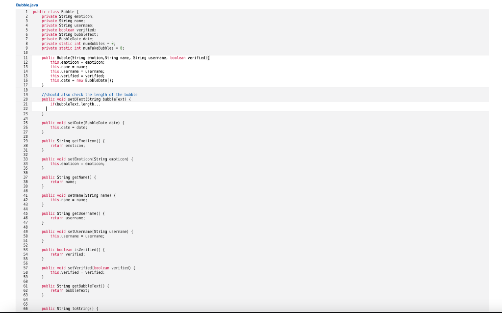 I need help with JAVA Please help me complete this | Chegg.com
