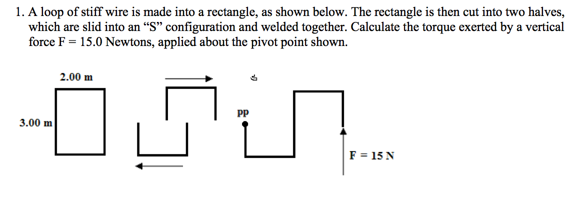 Solved 1. A loop of stiff wire is made into a rectangle, as | Chegg.com