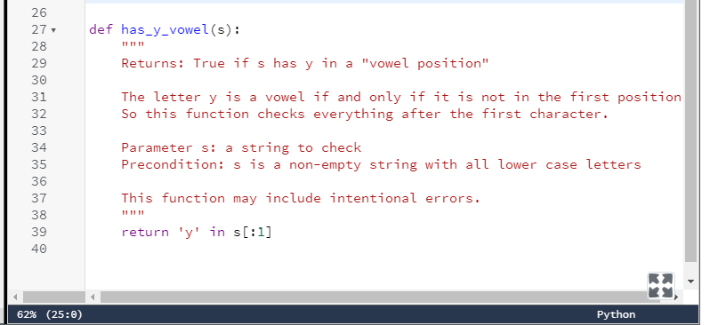 Solved Add Tests for has_y_vowel Now that has_a_vowel is | Chegg.com