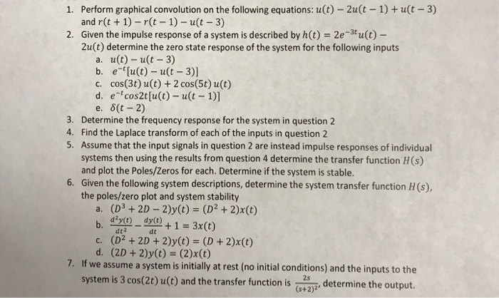 Solved 1 Perform Graphical Convolution On The Following