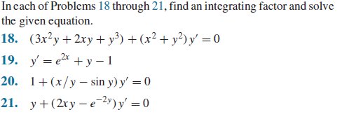 Solved In each of Problems 18 through 21, find an | Chegg.com