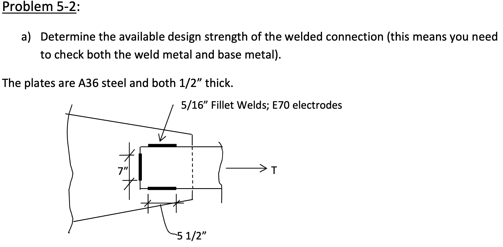 Solved Determine the available design strength of the welded | Chegg.com