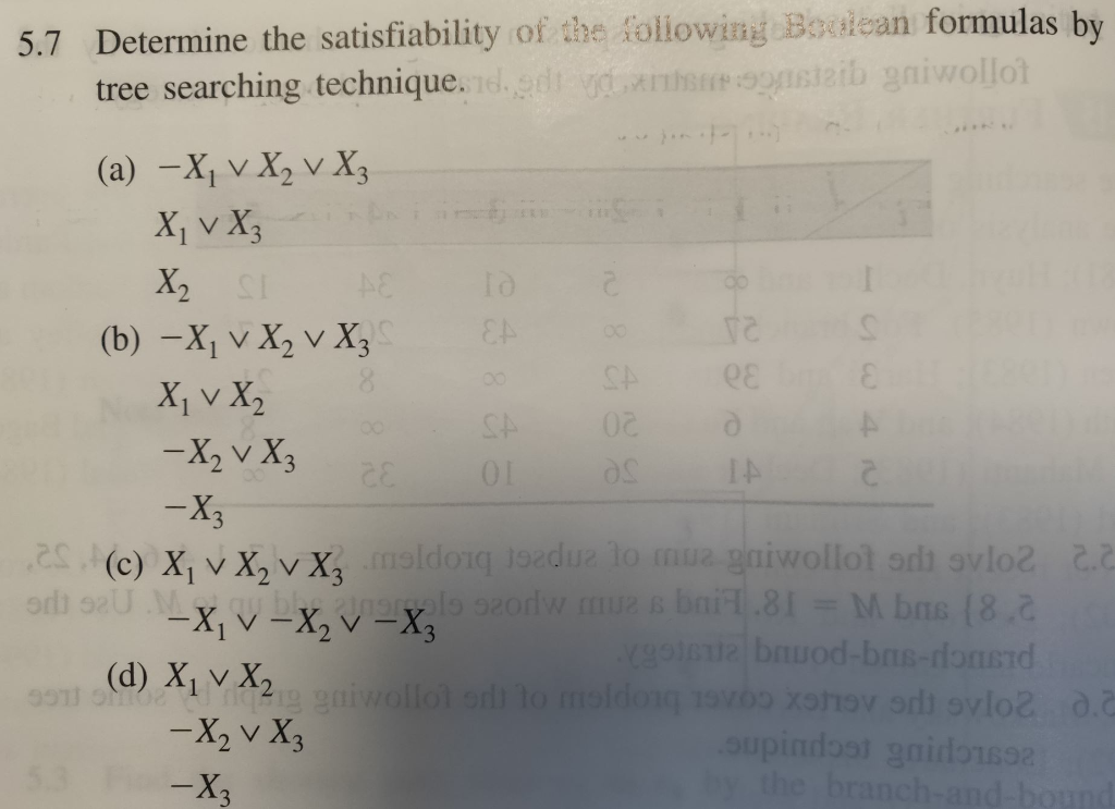 Solved 5.7 Determine the satisfiability of the following | Chegg.com