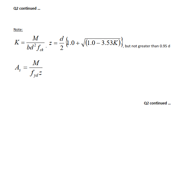 Solved Q2 (b) The slab shown in Figure Q2B has a depth of | Chegg.com
