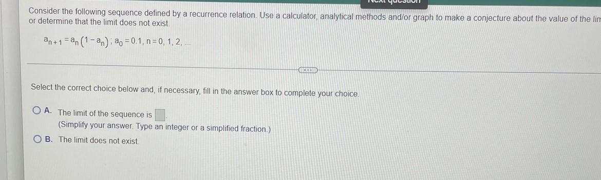 Solved Consider the following sequence defined by a | Chegg.com
