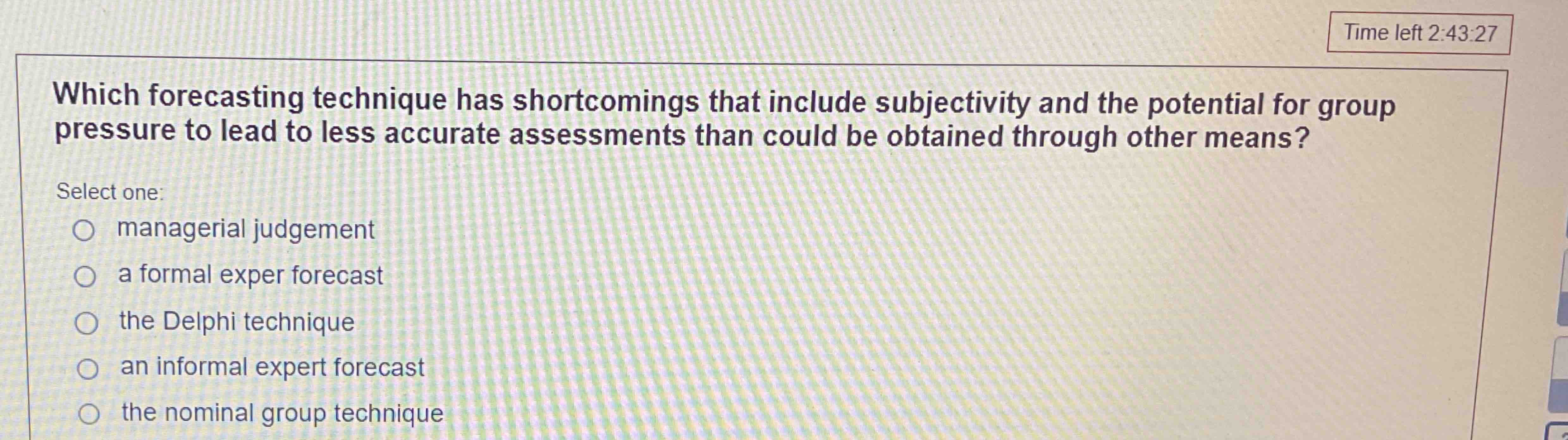Solved Which forecasting technique has shortcomings that | Chegg.com