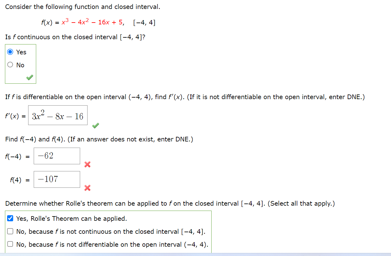 Solved Consider the following function and closed interval. | Chegg.com