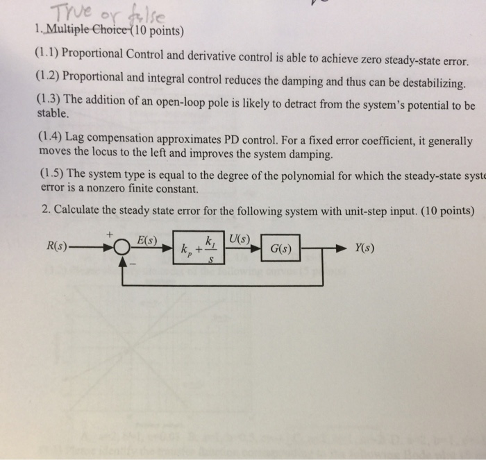 Solved Proportional Control and derivative control is able | Chegg.com