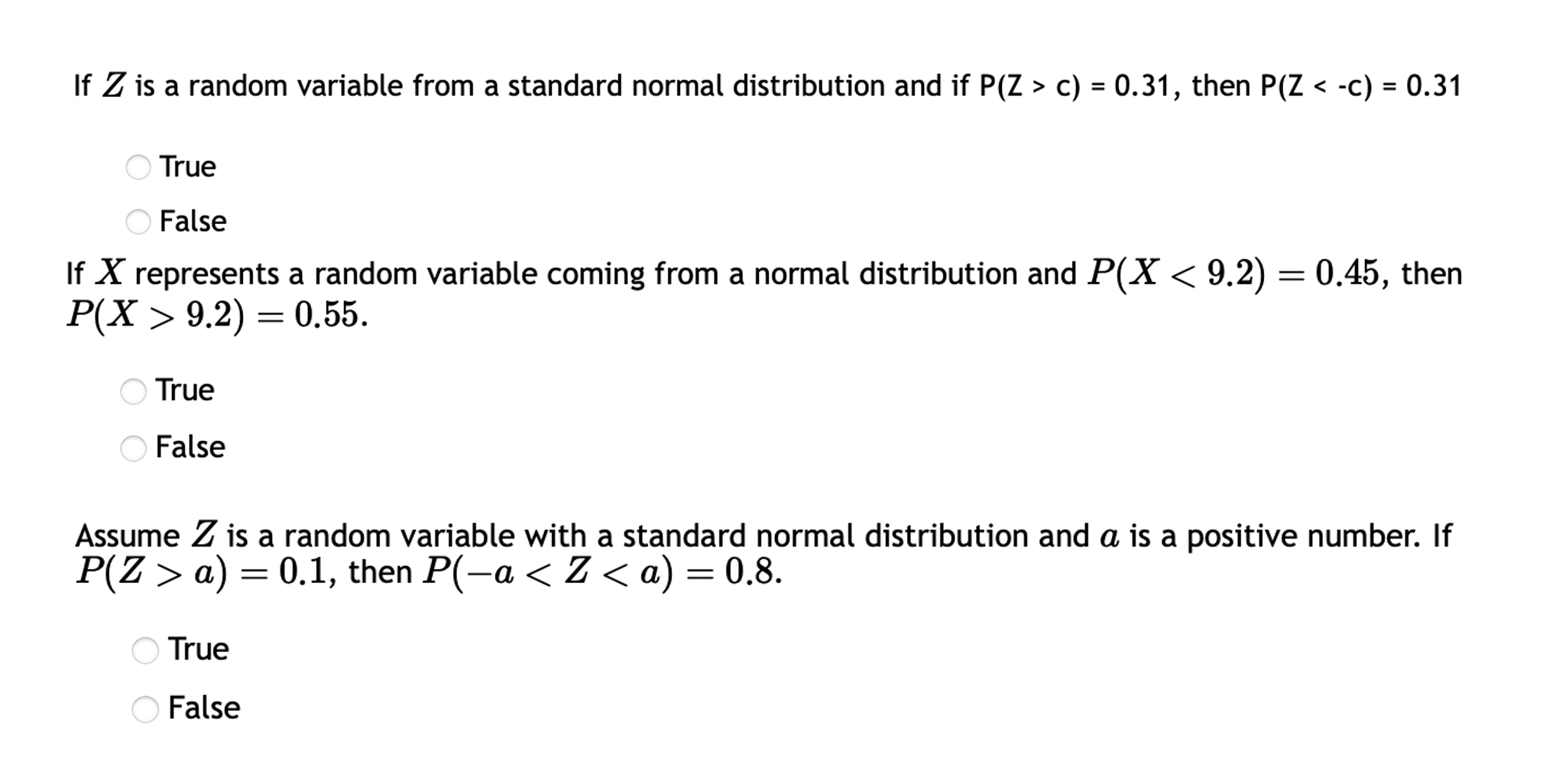 Solved If Z is a random variable from a standard normal | Chegg.com