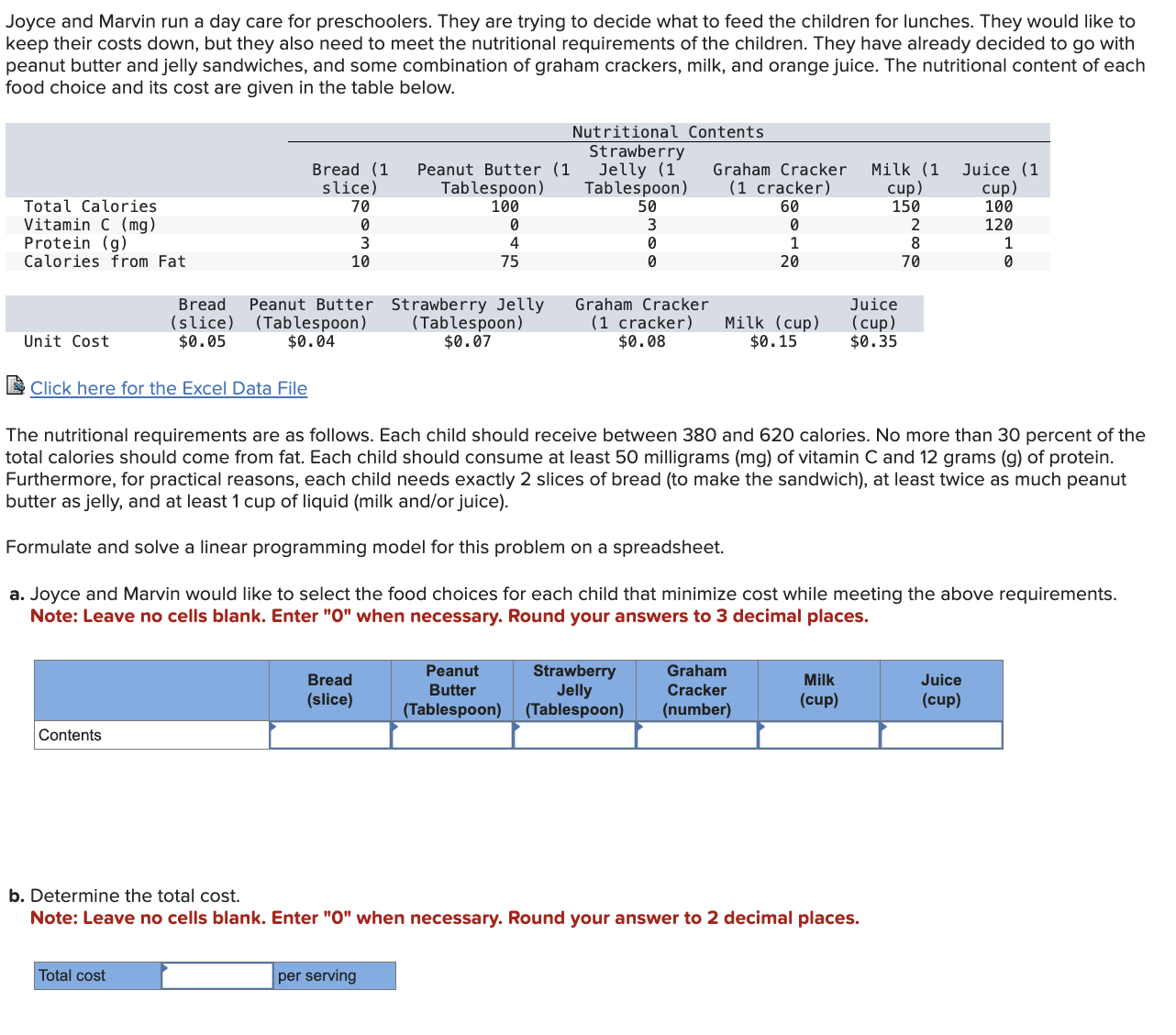 [Solved]: Joyce and Marvin run a day care for preschoolers.