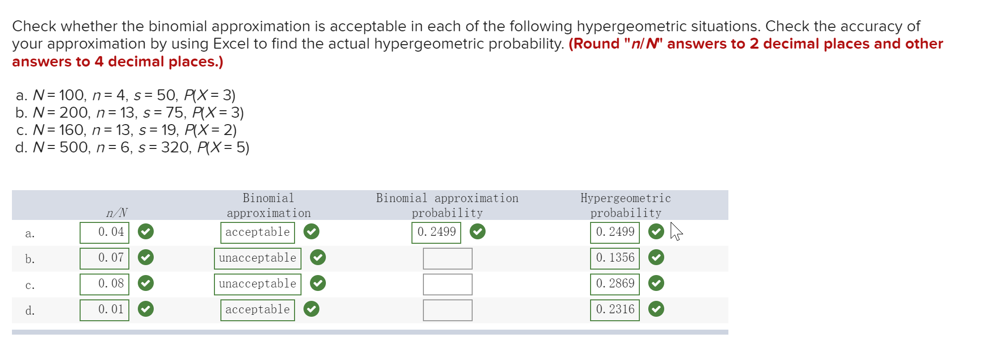 Solved Check whether the binomial approximation is | Chegg.com