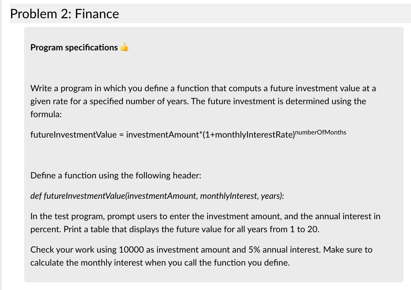 Solved Program specifications Write a program in which you | Chegg.com