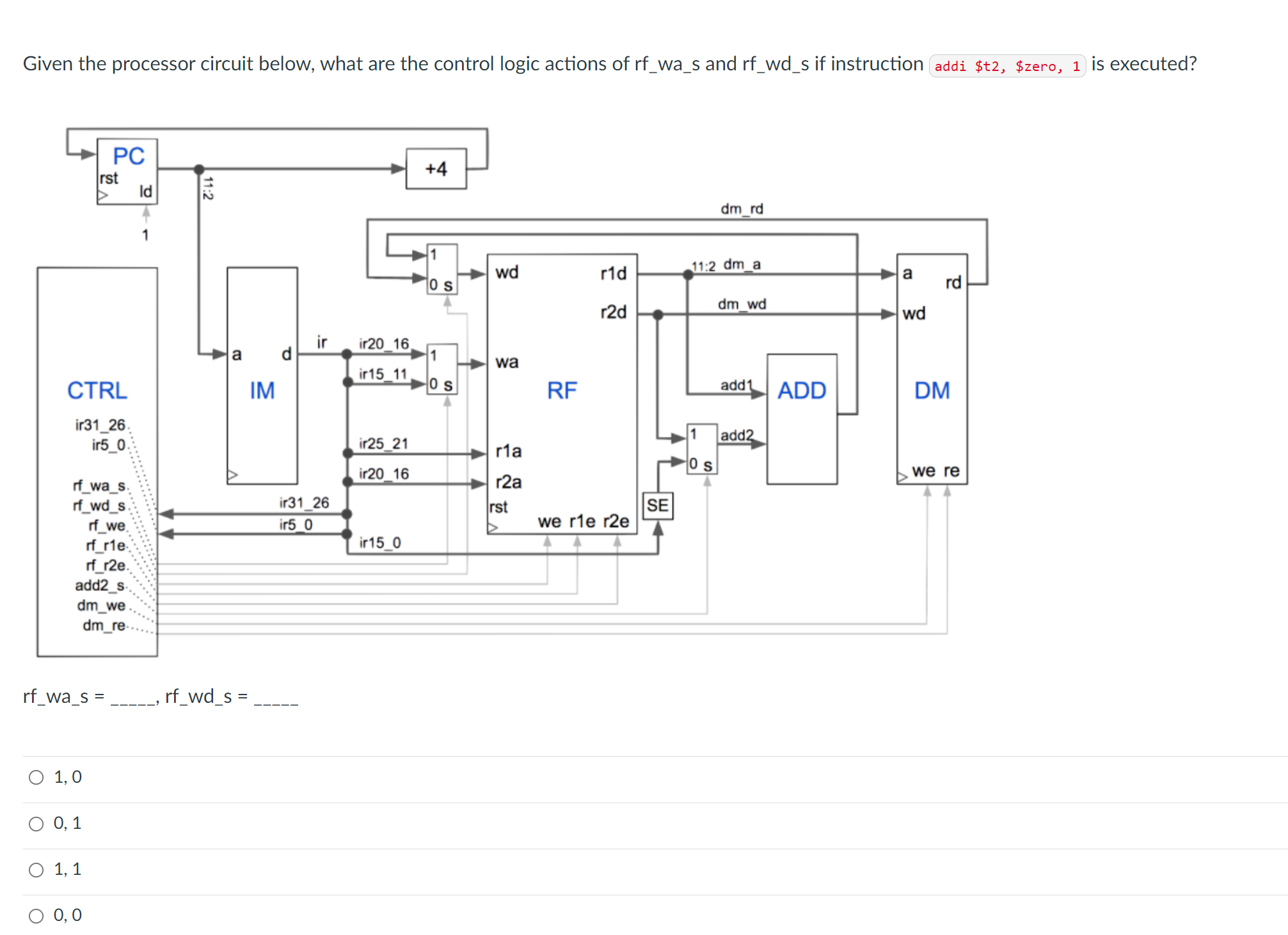 Solved Given the processor circuit below, what are the | Chegg.com