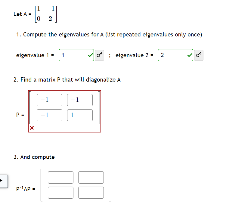 Solved Let A=[1-102]Compute the eigenvalues for A (list | Chegg.com