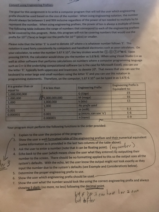 Convert using Engineering Prefixes The goal for this | Chegg.com