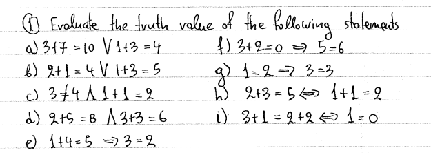 Solved (1) Evaluate the truth value of the following | Chegg.com