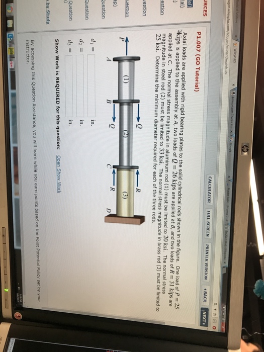 Solved Axial loads are applied with rigid bearing plates to | Chegg.com