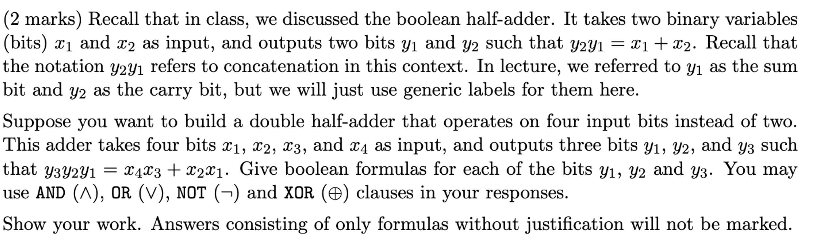 Solved ( 2 ﻿marks) ﻿Recall that in class, we discussed the | Chegg.com