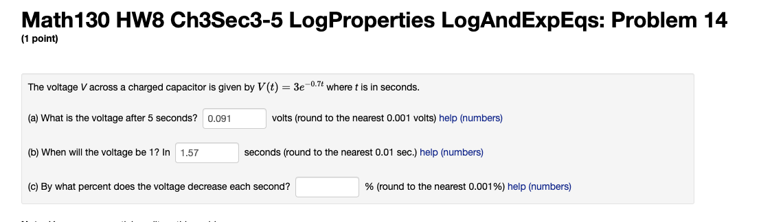Solved Math130 HW8 Ch3Sec3-5 LogProperties LogAndExpEqs: | Chegg.com