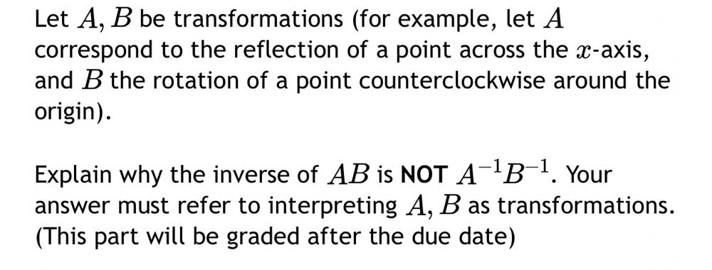 Solved Let A,B be transformations (for example, let A | Chegg.com