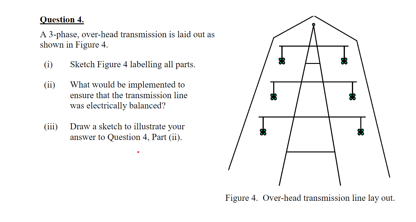 Solved Question 4. A 3-phase, over-head transmission is laid | Chegg.com