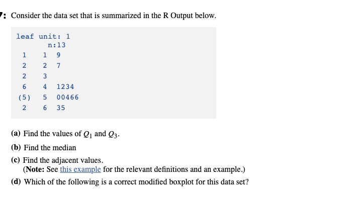 Consider the data set that is summarized in the R | Chegg.com