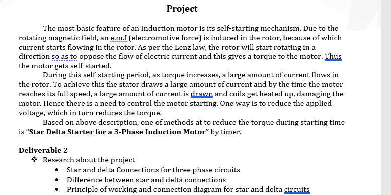 Solved Project The most basic feature of an Induction motor | Chegg.com