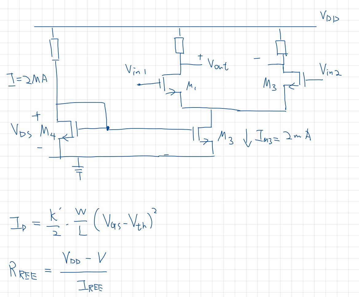 1. Sketch a schematic of a differential pair with | Chegg.com