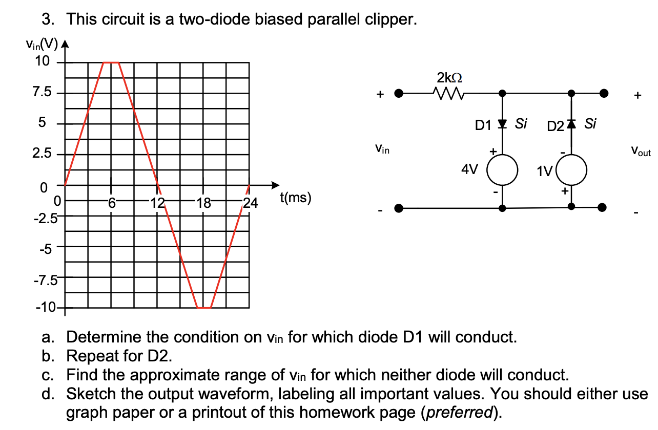 Solved 3. This circuit is a two-diode biased parallel | Chegg.com Solved 3. This circuit is a two-diode biased parallel | Chegg.com