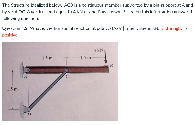 Solved The Structure idealized below, ACB is a continuous | Chegg.com