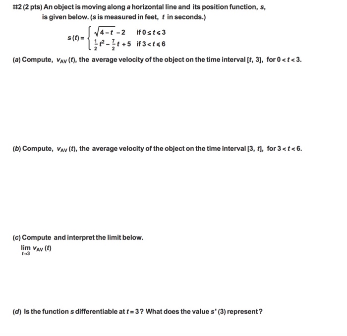 Solved #2 (2 pts) An object is moving along a horizontal | Chegg.com