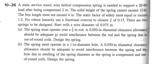 10-26 A static service music wire helical compression | Chegg.com