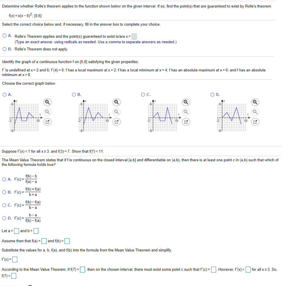 Solved Determine Whether Rolles Theorem Applies To The