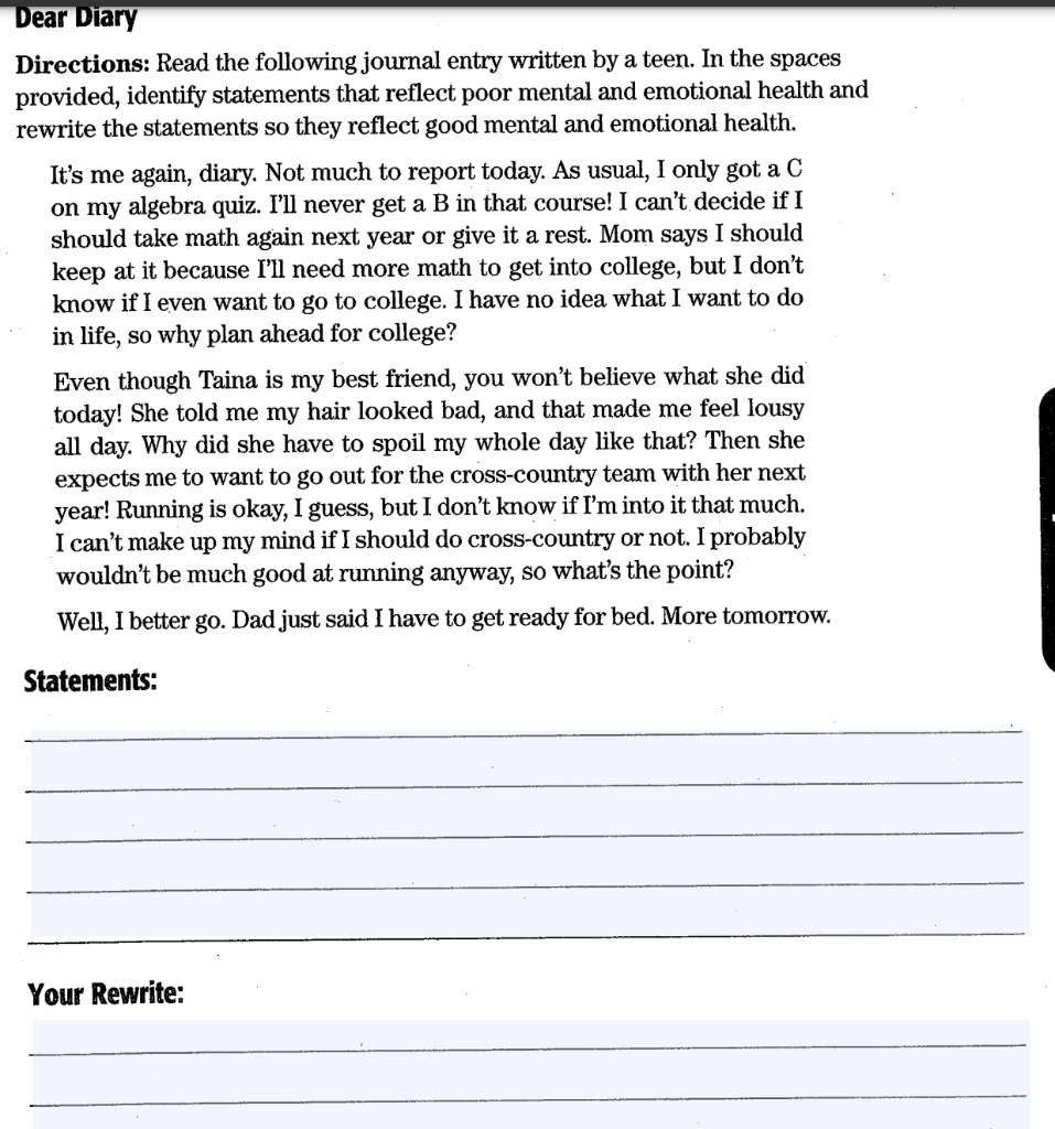 Solved Directions: Read the following journal entry written | Chegg.com