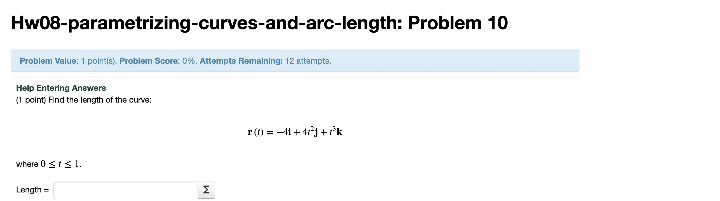 Solved Hw08 Parametrizing Curves And Arc Length Problem 10