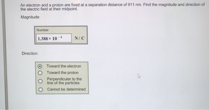 Solved An Electron And A Proton Are Fixed At A Separation