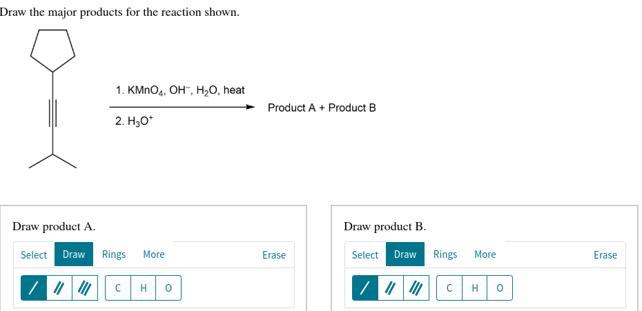 Solved Draw the major products for the reaction shown. | Chegg.com