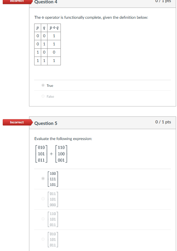 Solved What's the right answer for these?Question 4The | Chegg.com