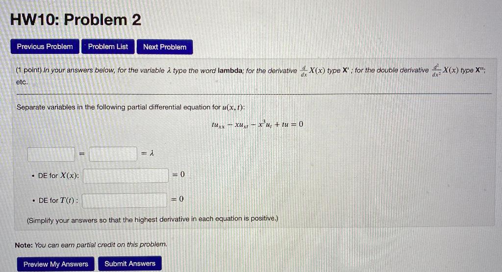 Solved HW10: Problem 2 Previous Problem Problem List Next | Chegg.com