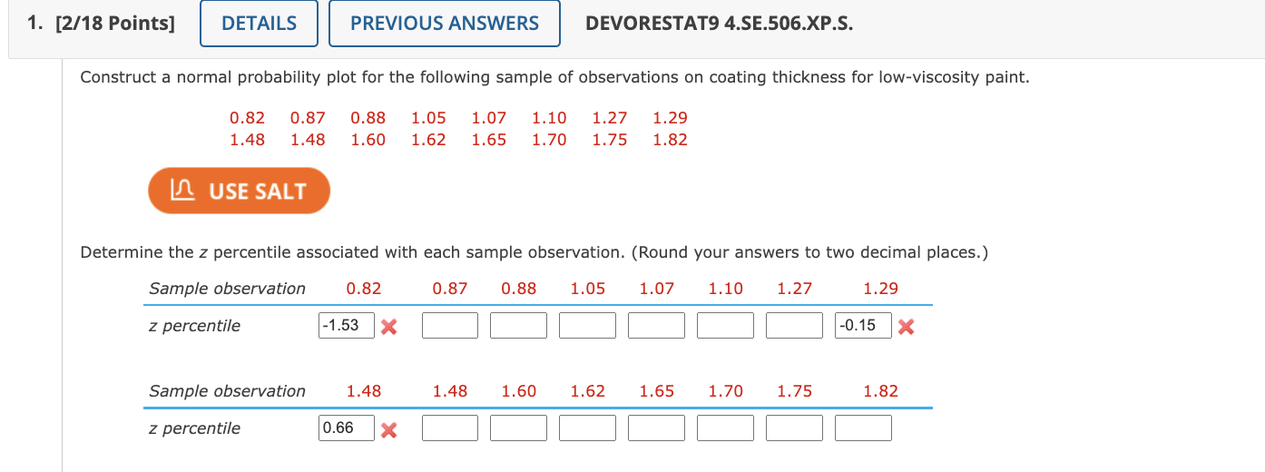Solved 1. [2/18 Points] DETAILS PREVIOUS ANSWERS DEVORESTAT9 | Chegg.com