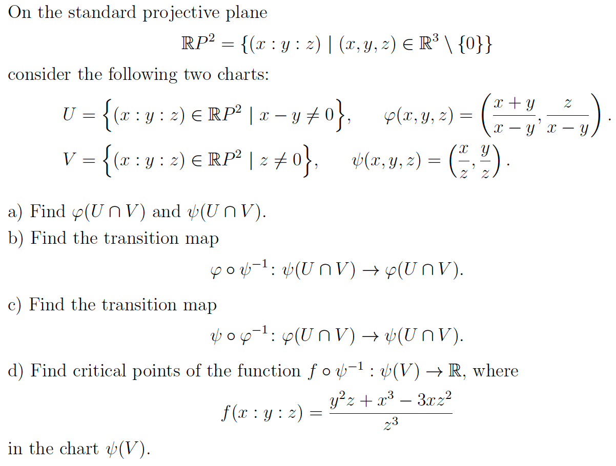 RP2 - SC On the standard projective plane RP2 = {(x: | Chegg.com