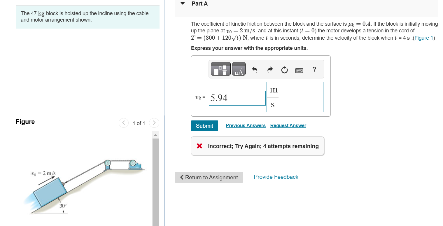 Solved The 47 ﻿kg block is hoisted up the incline using the | Chegg.com