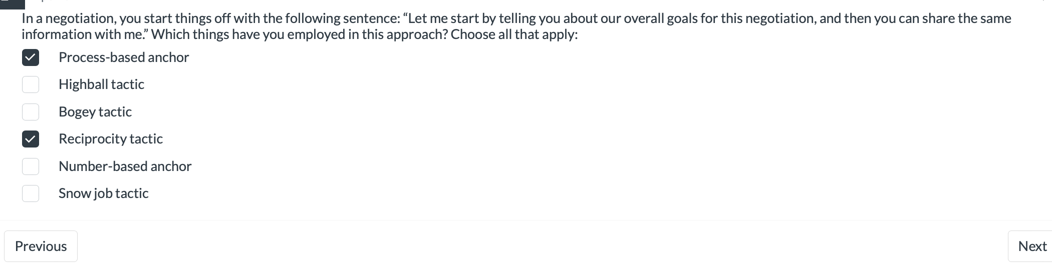 Solved In a negotiation, you start things off with the | Chegg.com