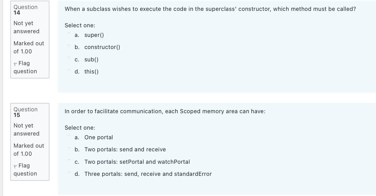 Solved Question 14 When a subclass wishes to execute the | Chegg.com