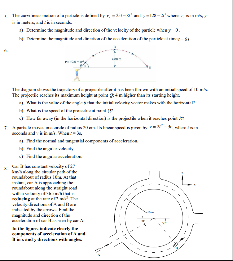 Solved 5. The curvilinear motion of a particle is defined by | Chegg.com