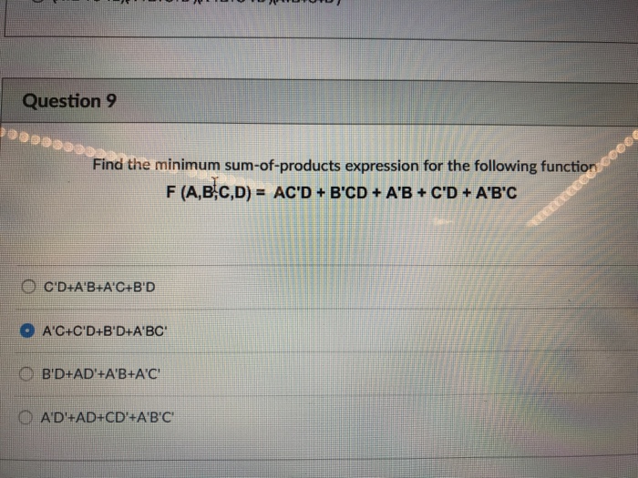 Solved Question 4 Figure 4-2 The Boolean expression for the | Chegg.com Solved Question 4 Figure 4-2 The Boolean expression for the | Chegg.com