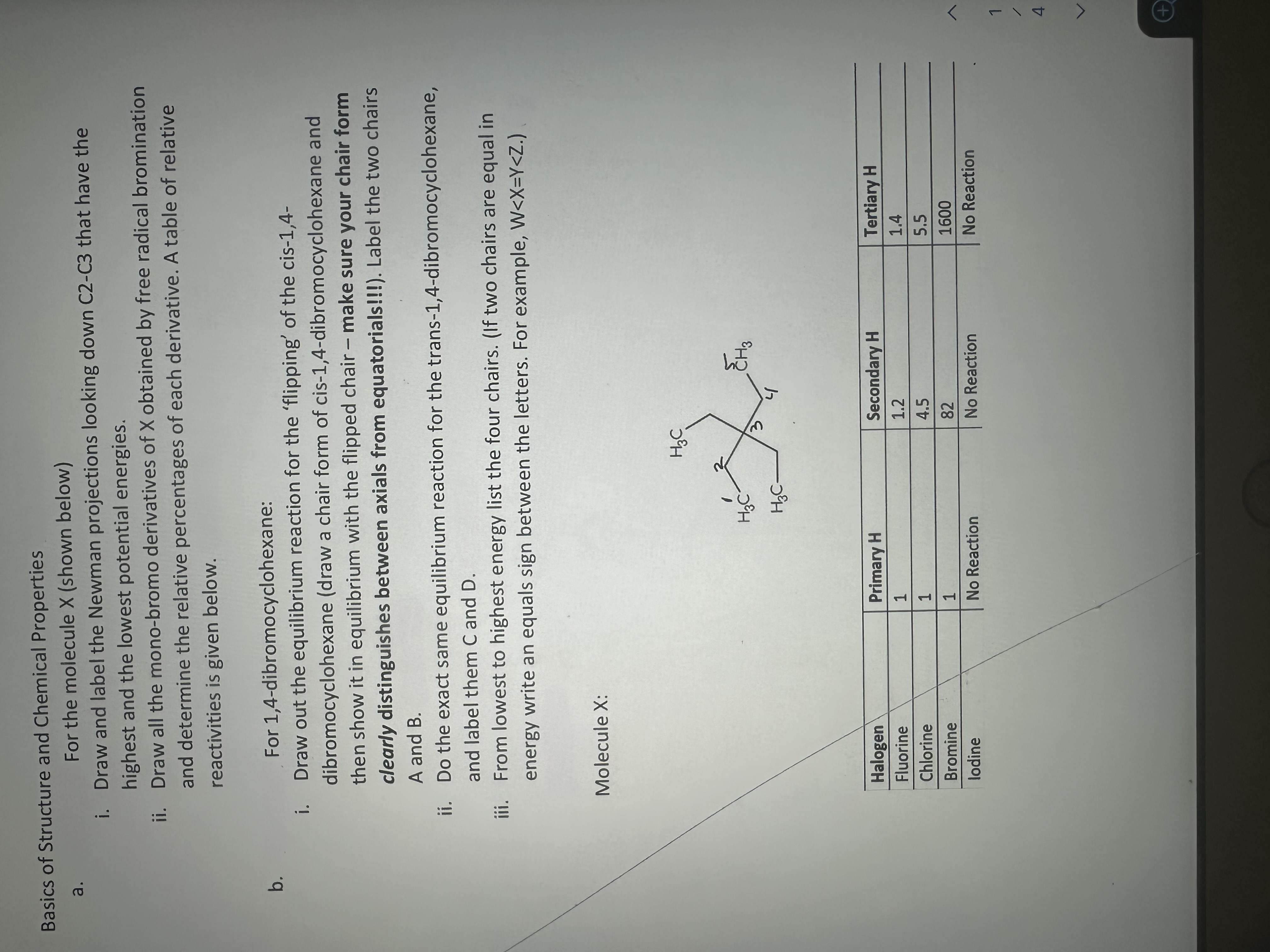 Solved Basics of Structure and Chemical Propertiesa.For the | Chegg.com