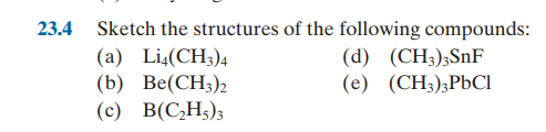 Solved 23.4 Sketch the structures of the following | Chegg.com