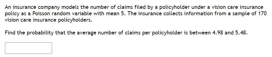 Solved An insurance company models the number of claims | Chegg.com